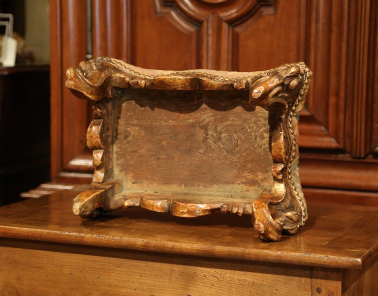 19th Century French Rococo Carved Gilt Wood Footstool with Aubusson ...