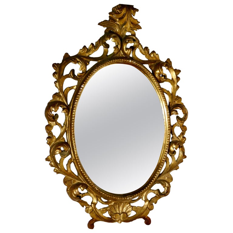 19th Century French Rococo Gilt Wall Mirror For Sale at 1stDibs