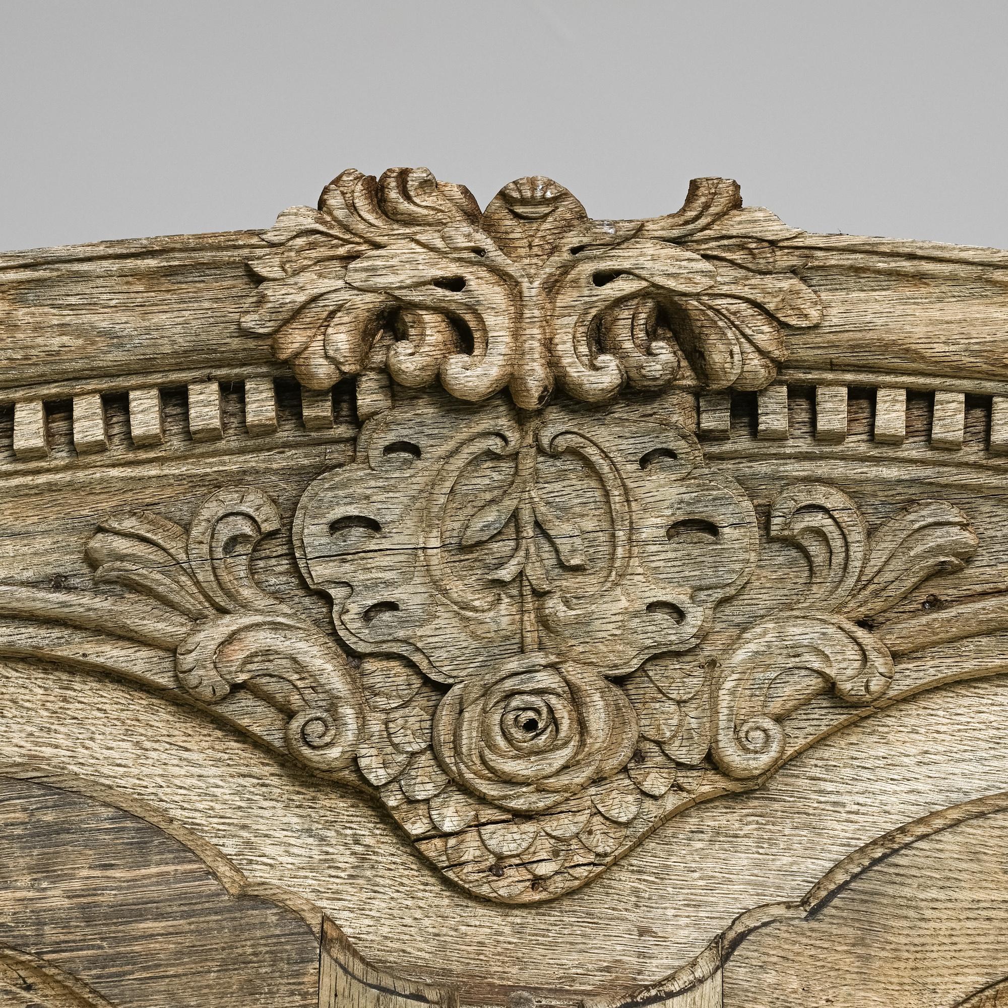 19th Century French Rococo Revival Bleached Oak Wardrobe at 1stDibs