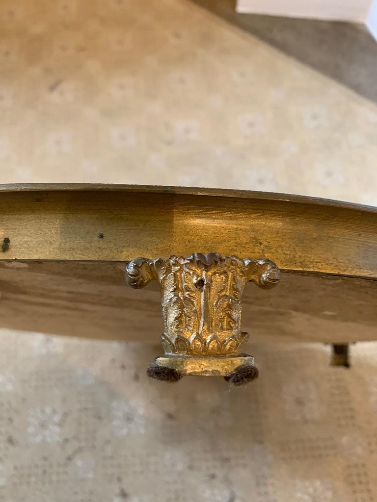 19th Century French Round Gilt Bronze Mirrored Plateau at 1stDibs