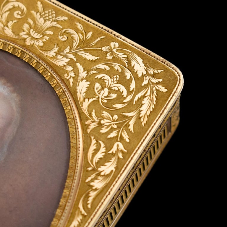 French Royal 18-Karat Gold and Enamel Snuff Box with Miniature, circa ...