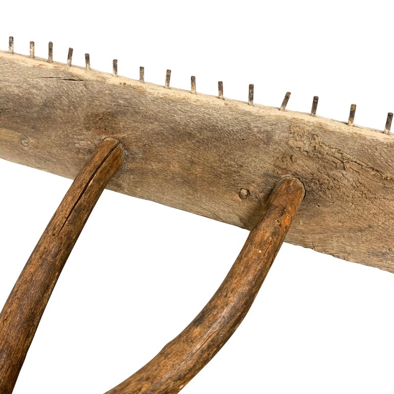 19th Century French Salt Rake on Custom Wall Mount at 1stDibs