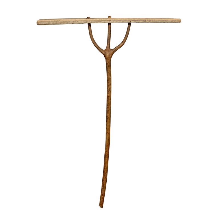 19th Century French Salt Rake on Custom Wall Mount at 1stDibs