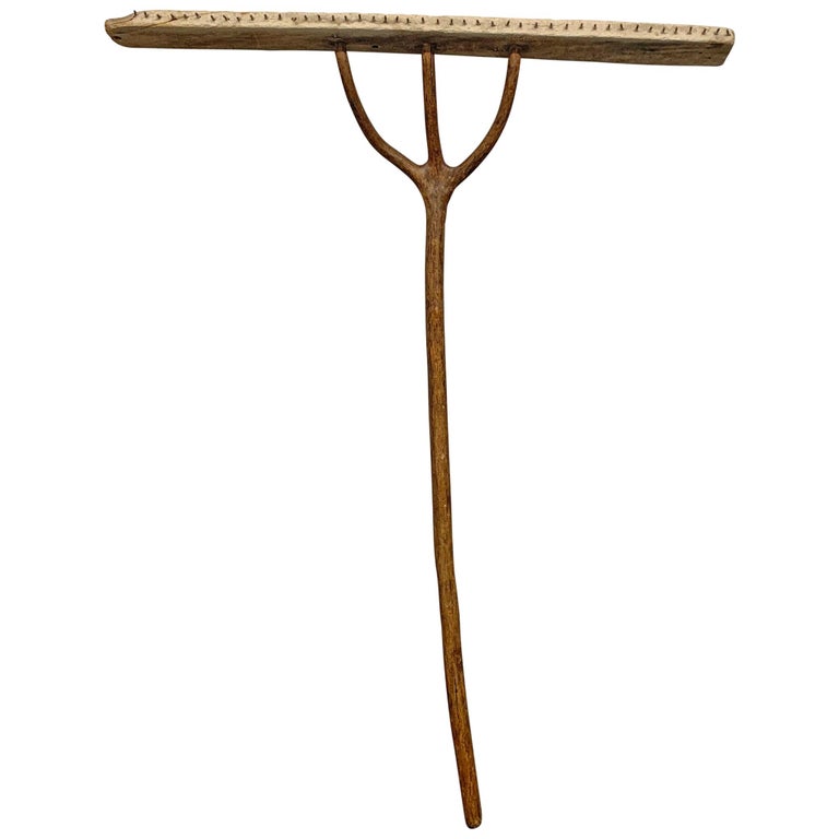19th Century French Salt Rake on Custom Wall Mount at 1stDibs