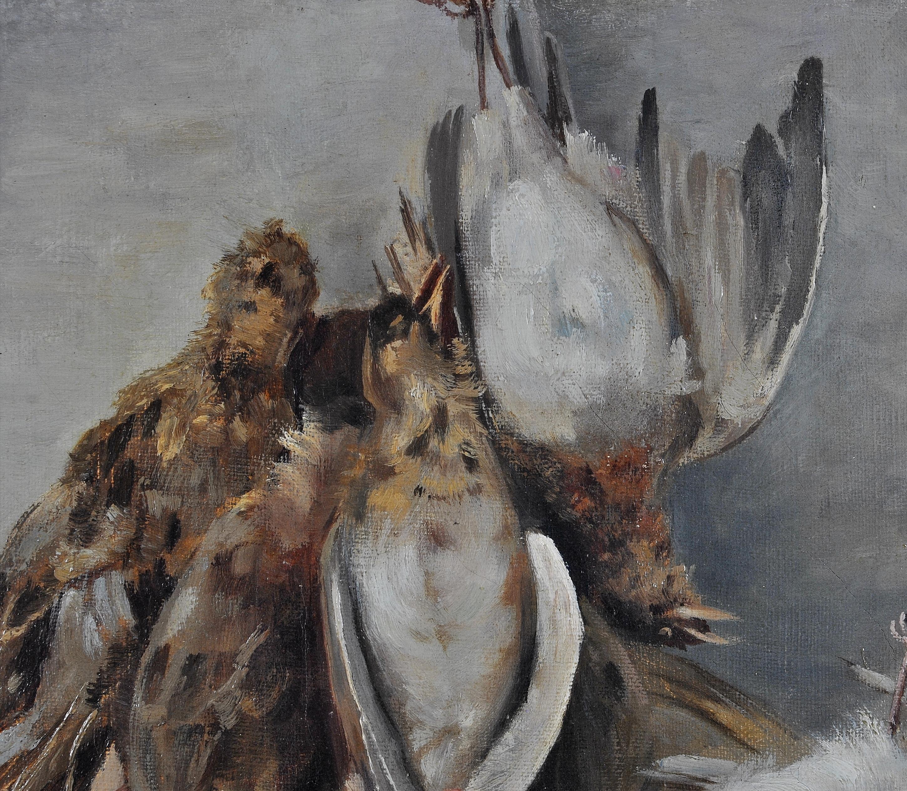 19th Century French School - Partridges on a Stone Ledge - Antique ...