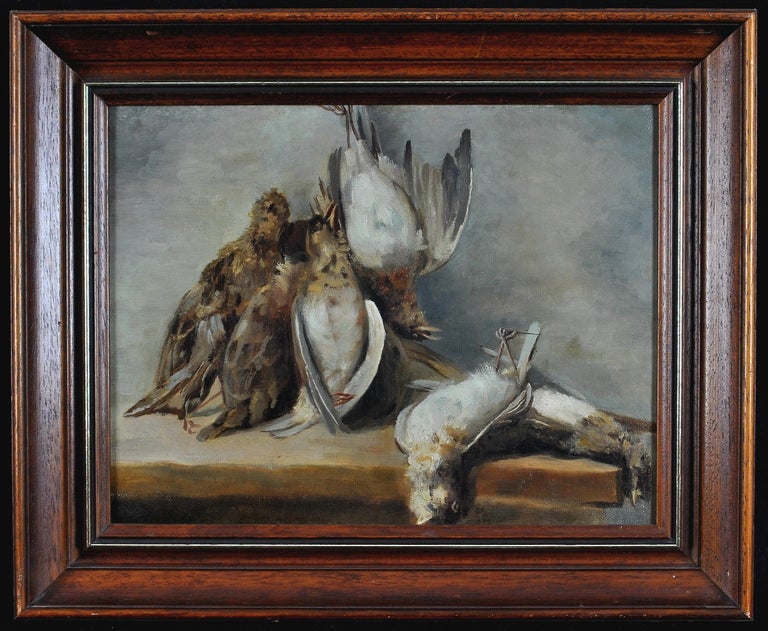 19th Century French School - Partridges on a Stone Ledge - Antique ...