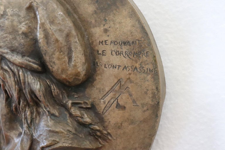 19th Century French Sculpture in Bronze Jean Paul Marat Portrait, 1868 ...