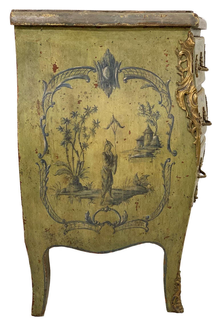 19th Century French Serpentine Front Rococo Commode For Sale at 1stDibs