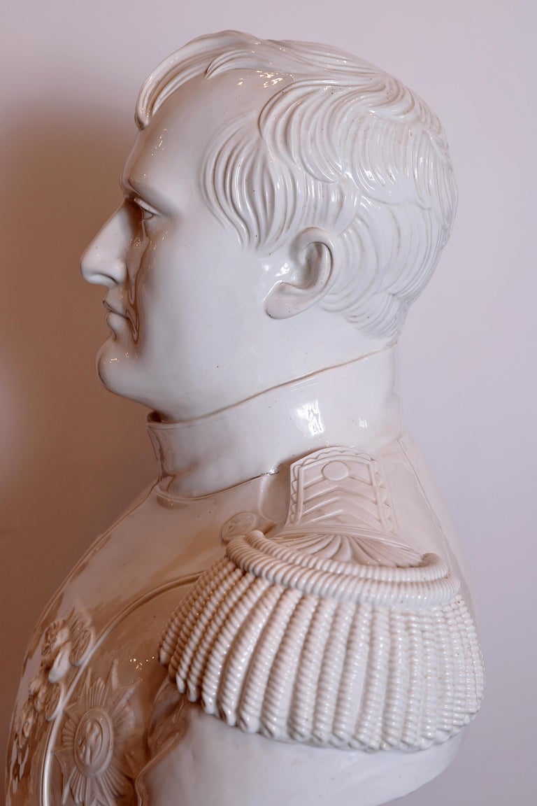 19th Century French Serves Porcelain Bust of Napoleon For Sale at 1stDibs