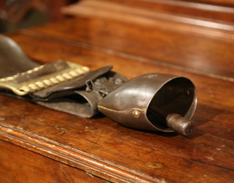 19th Century French Signed Cow Bell with Original Leather Collar and ...