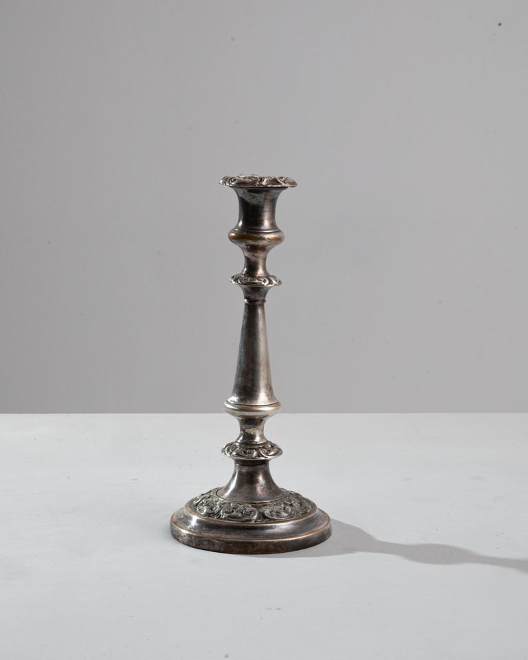 19th Century French Silver Plated Candlestick For Sale at 1stDibs