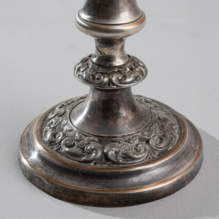 19th Century French Silver Plated Candlestick For Sale at 1stDibs
