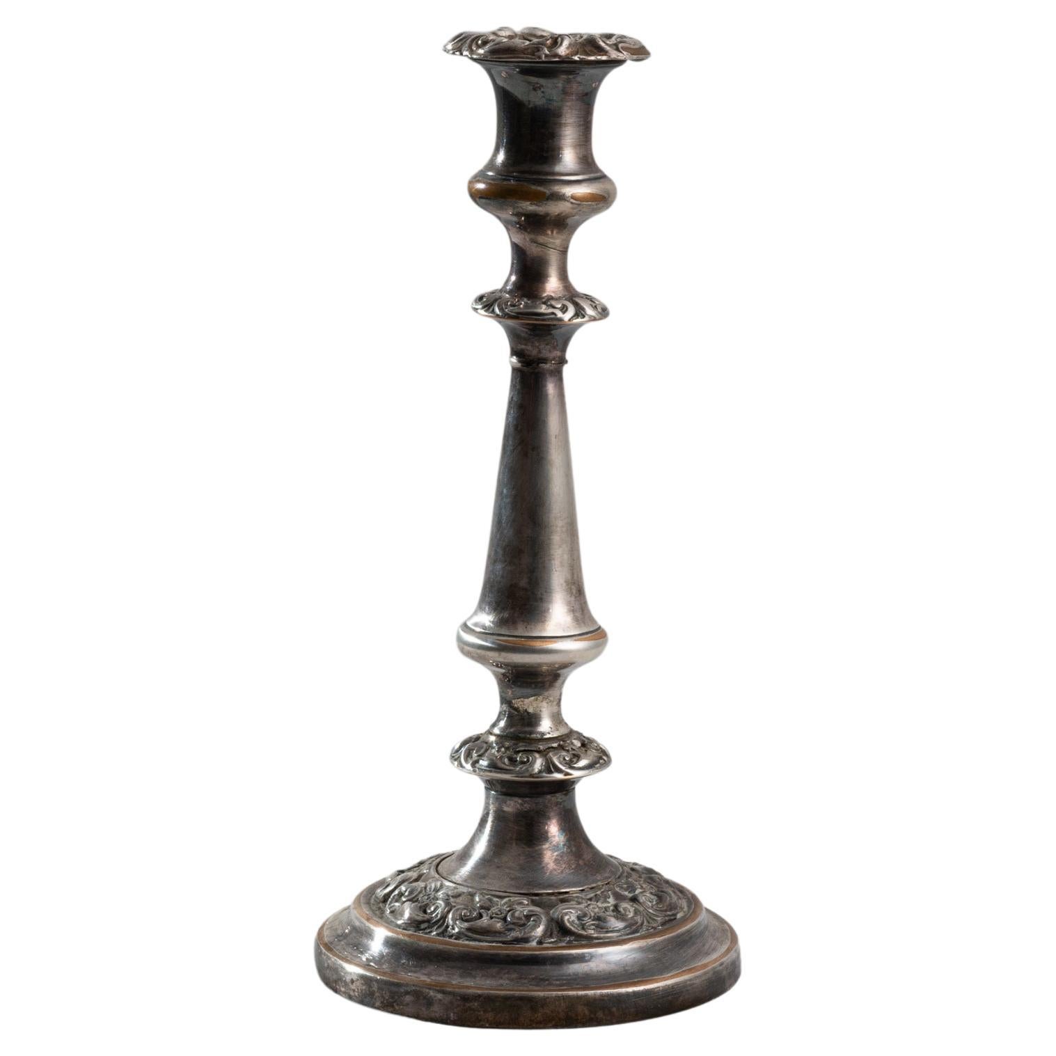 19th Century French Solid Silver Pair of Figural Candlesticks, Debain c ...