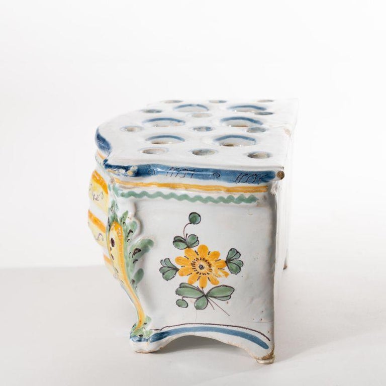 19th Century French Slip Glazed Faience Bough Pot For Sale at 1stDibs
