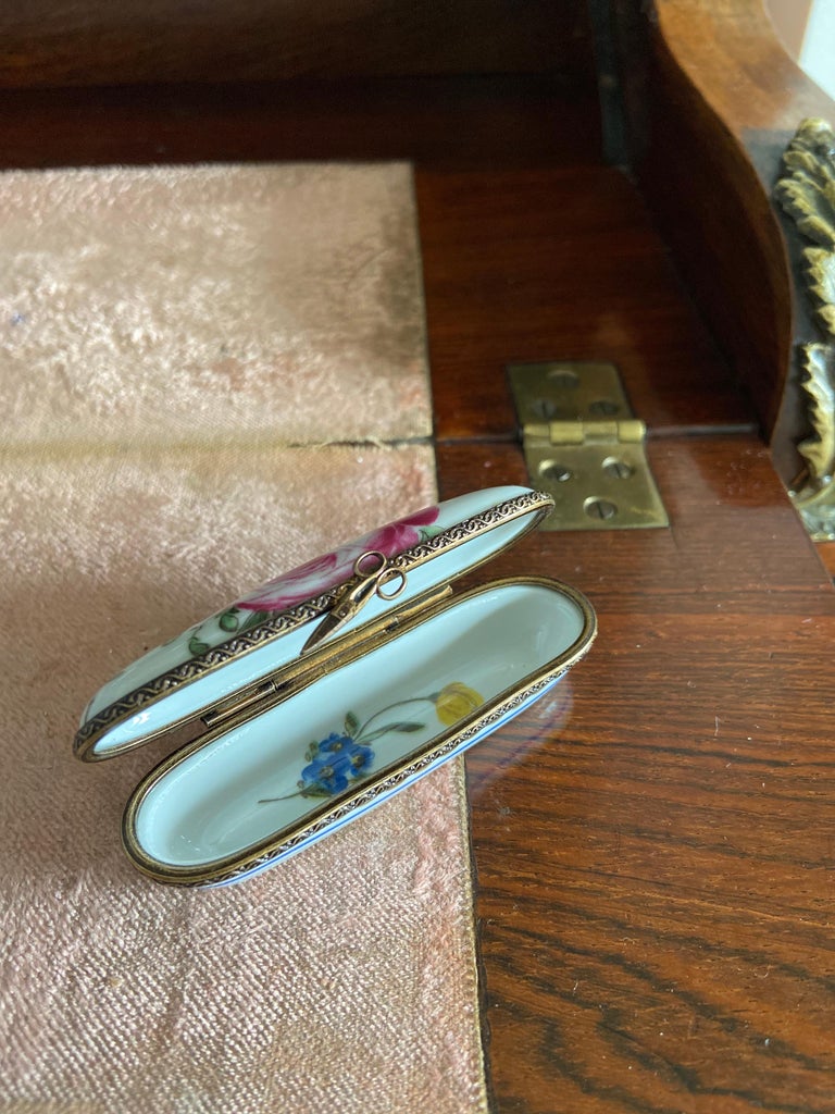 19th Century French Small Porcelain Hand Painted Box by Limoge For Sale ...