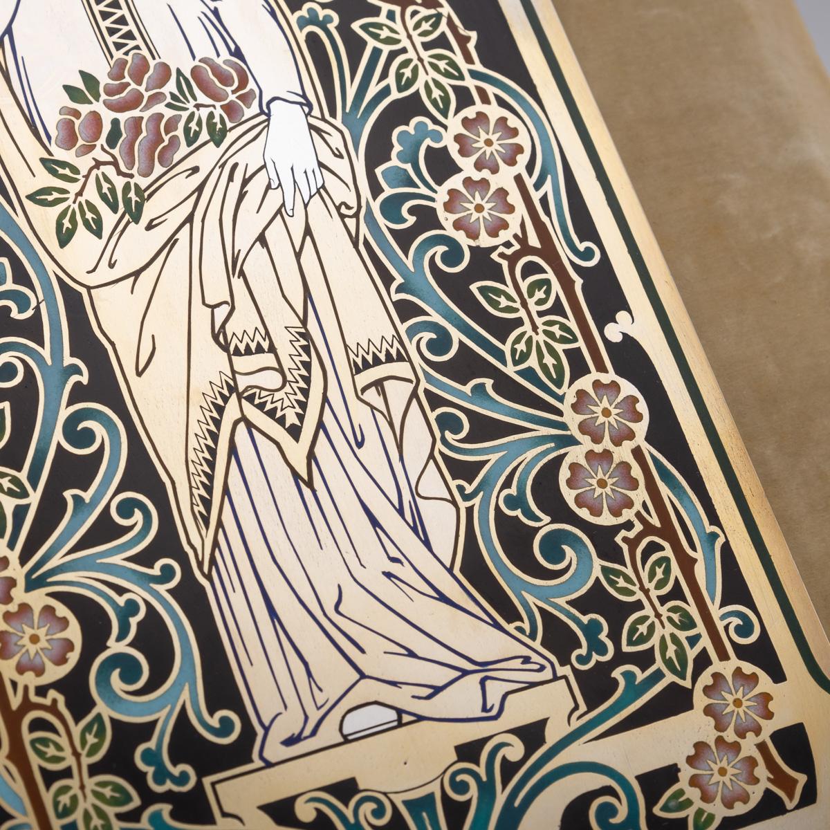 19th Century French Solid Silver and Enamel Icon of Elizabeth of ...