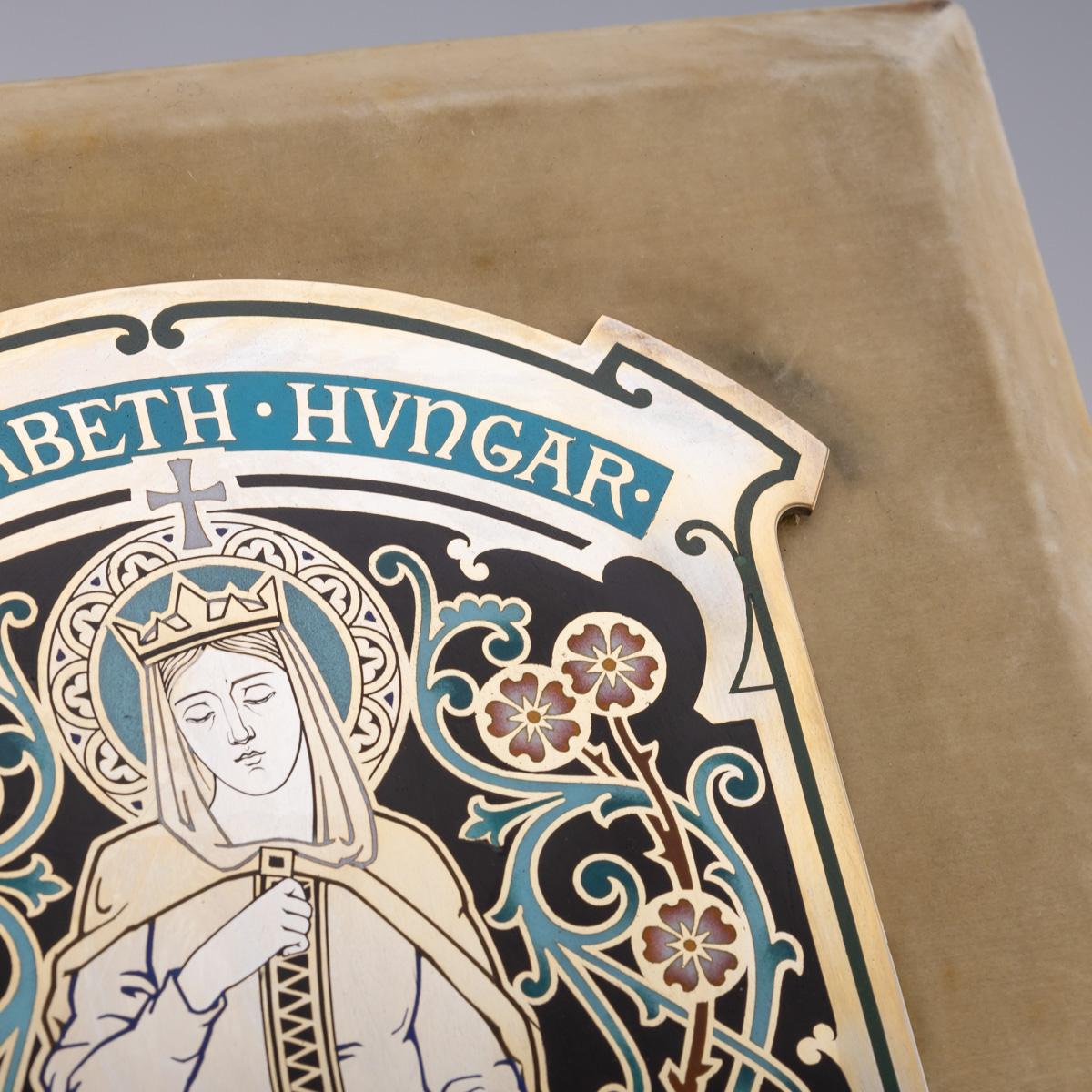 19th Century French Solid Silver and Enamel Icon of Elizabeth of ...