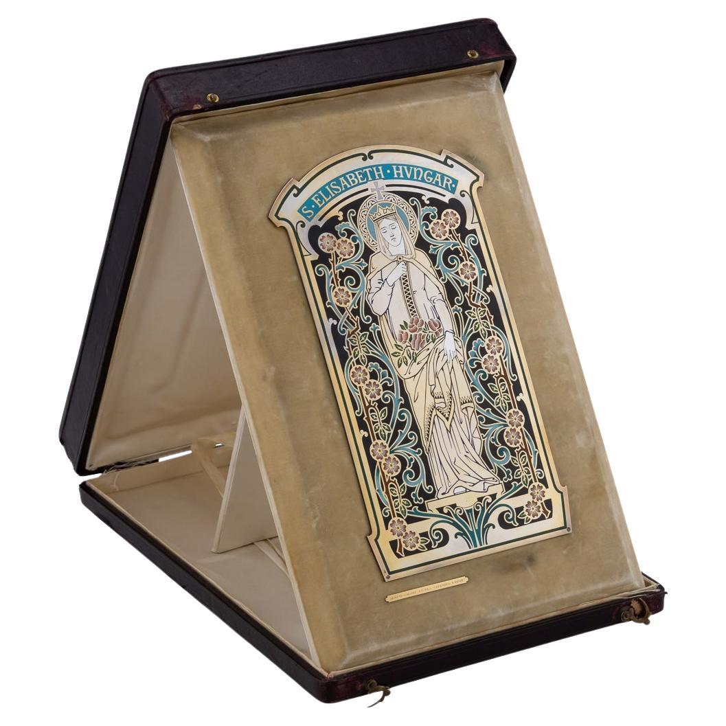 19th Century French Solid Silver and Enamel Icon of Elizabeth of ...