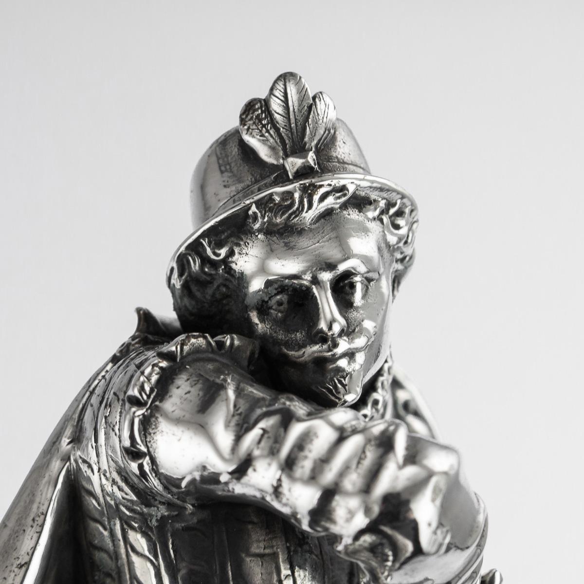 19th Century French Solid Silver Statues of Duellists, Émile Guillemin ...