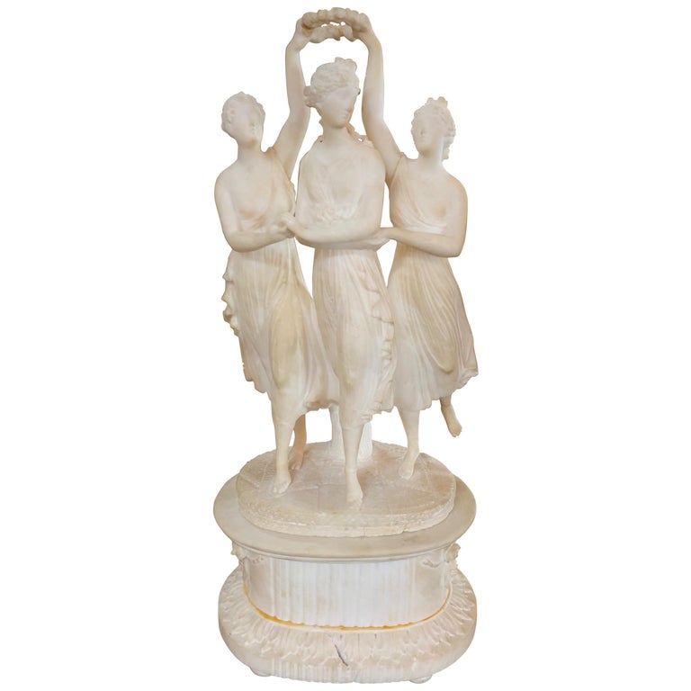 19th Century French Statue of 3 Graces For Sale at 1stDibs
