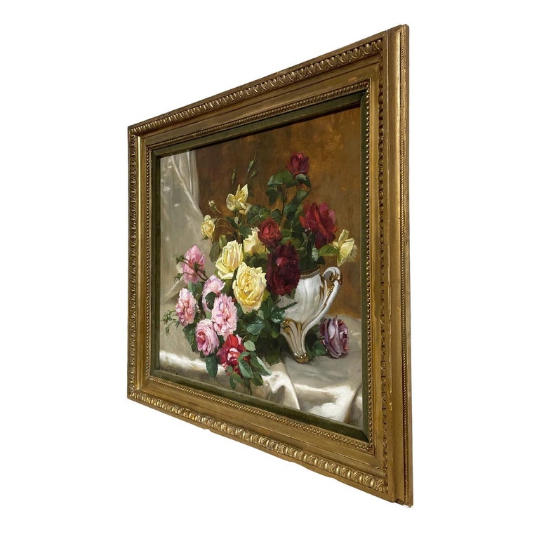 19th Century French Still Life Oil on Canvas Painting by Dominique Hubert Rozier For Sale at 1stDibs