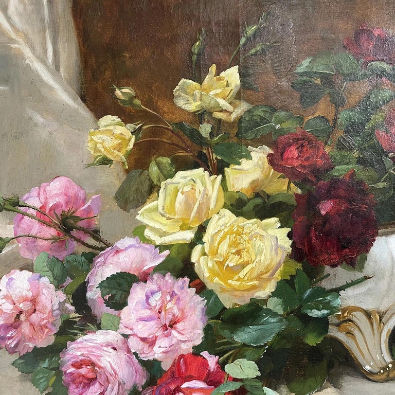 19th Century French Still Life Oil on Canvas Painting by Dominique Hubert Rozier For Sale at 1stDibs