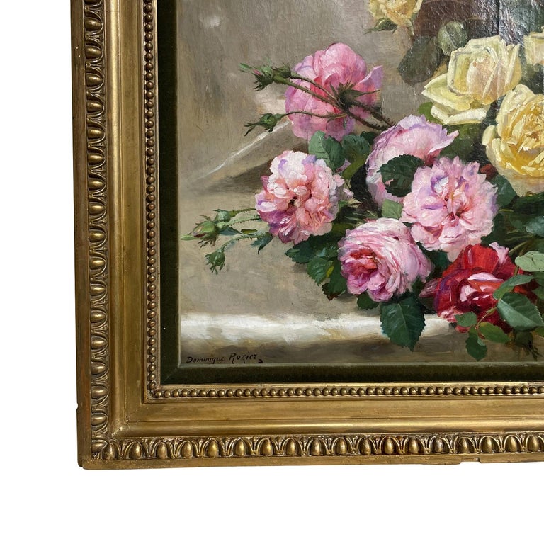 19th Century French Still Life Oil on Canvas Painting by Dominique Hubert Rozier For Sale at 1stDibs