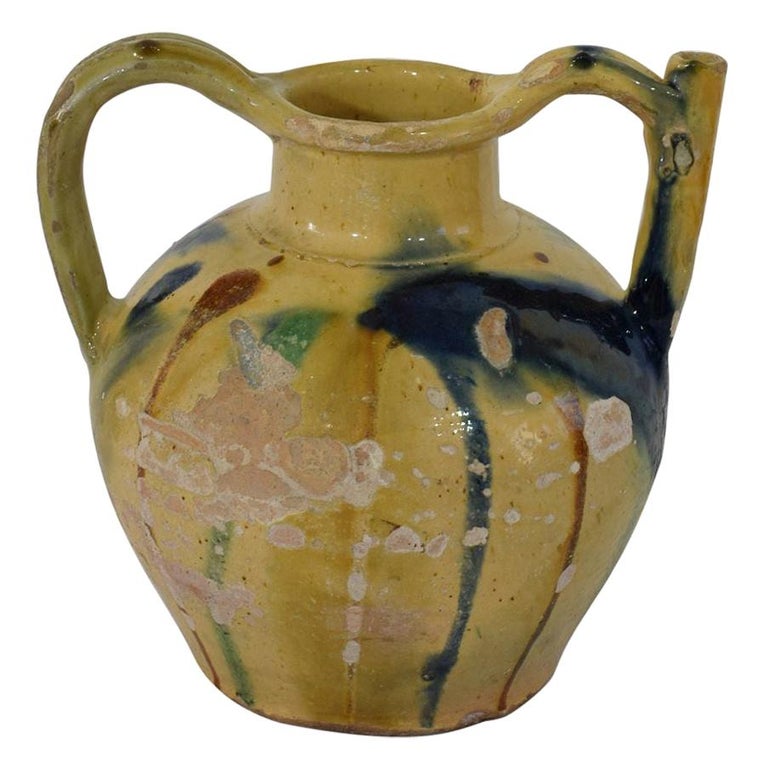 19th Century French Terracotta Jug or Water Cruche at 1stDibs