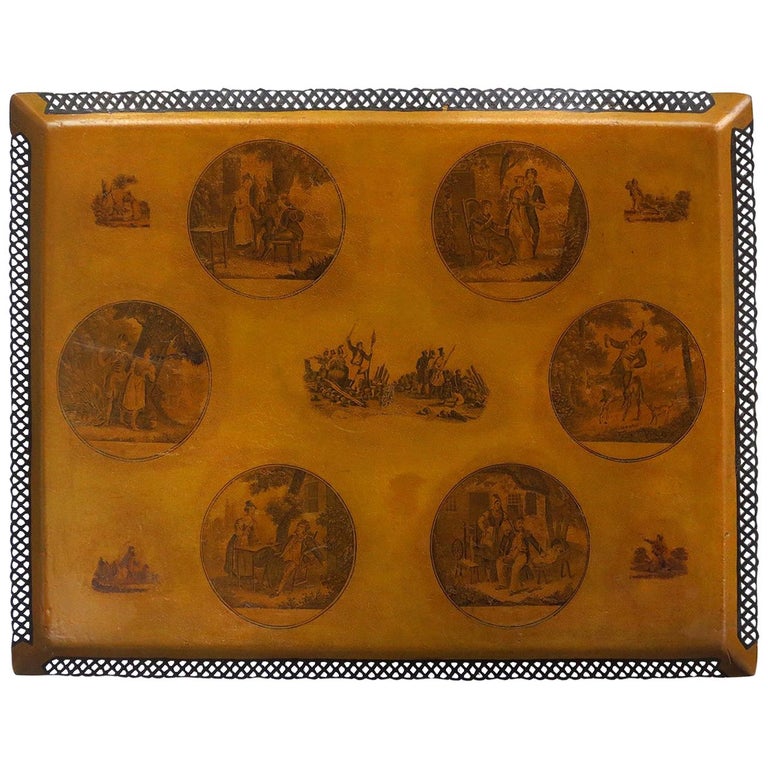 19th Century French Tole Tray For Sale at 1stDibs