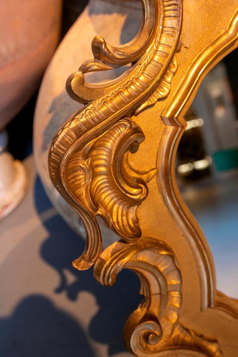 19th Century French Wall Gilded Mirror with Rocaille Decoration For ...