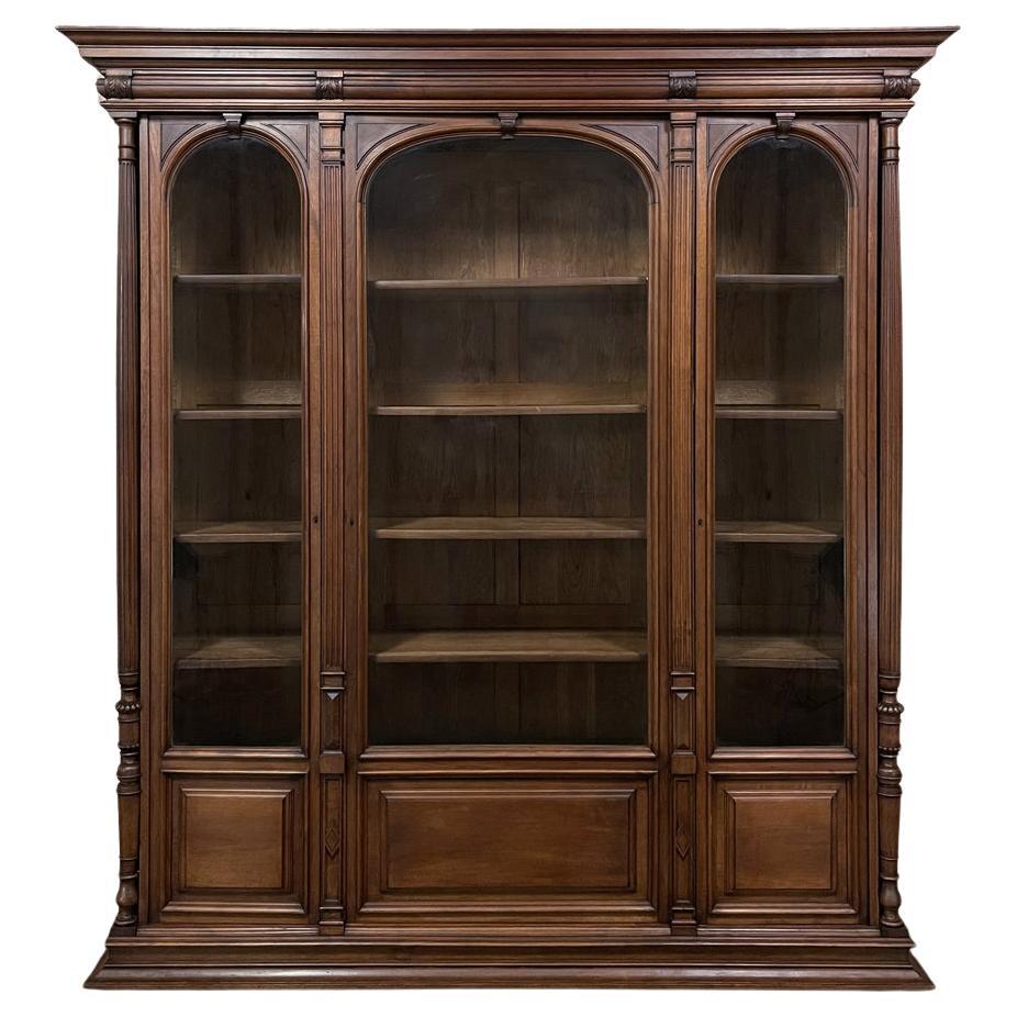 Antique Italian Walnut Neoclassical Walnut Bookcase at 1stDibs