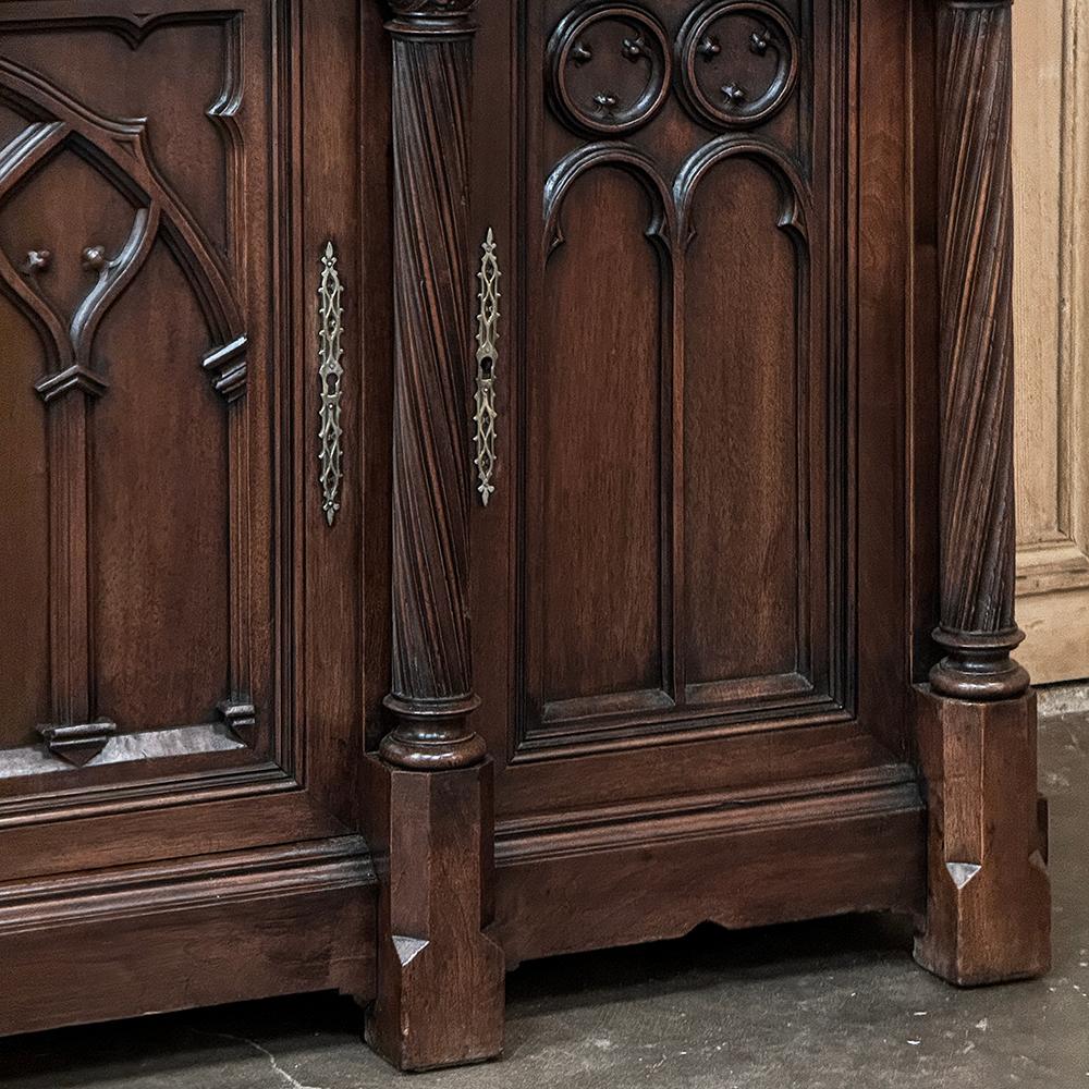 19th Century French Walnut Gothic Revival Buffet For Sale at 1stDibs