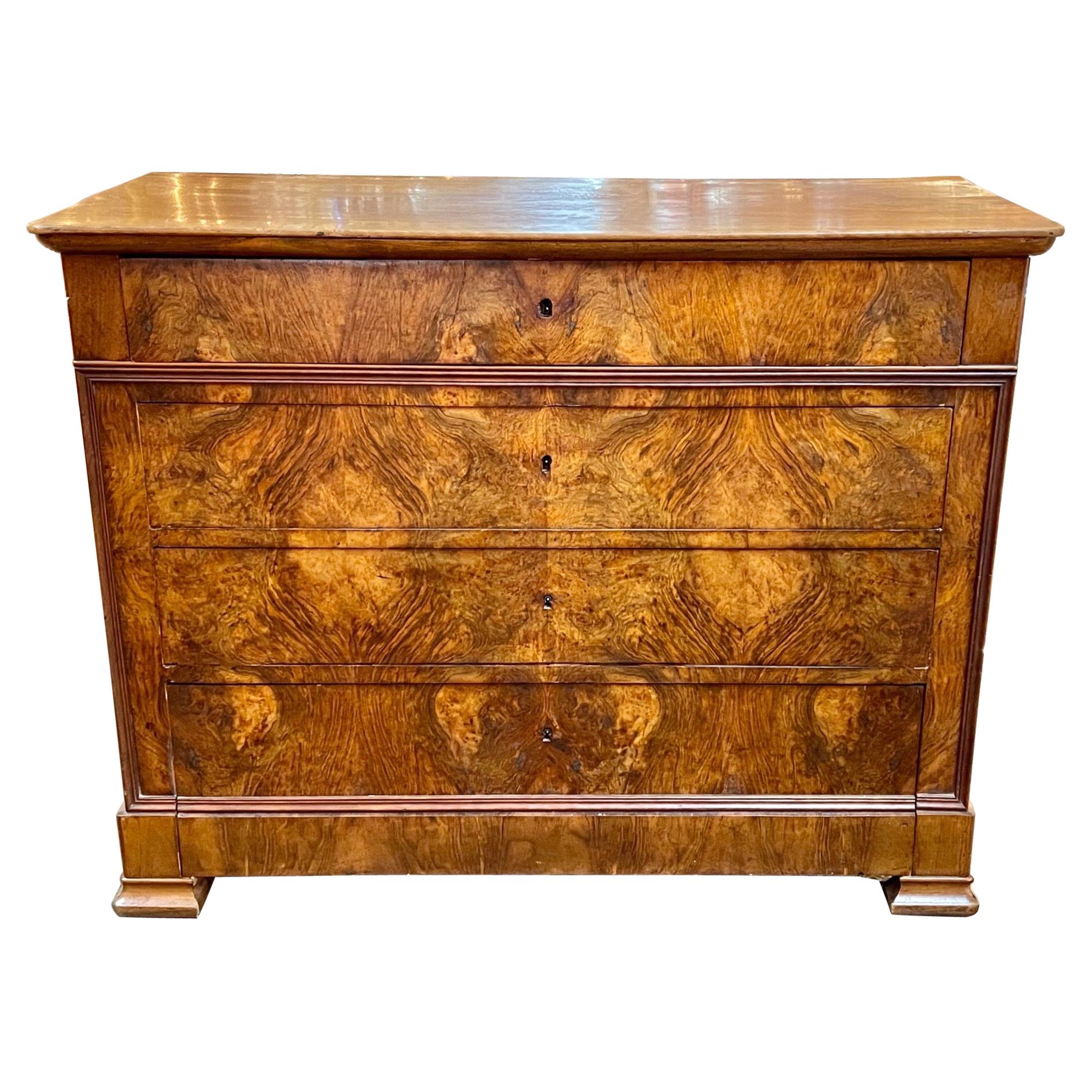 Louis Philippe Style, Walnut Dresser, 19th Century For Sale at 1stDibs