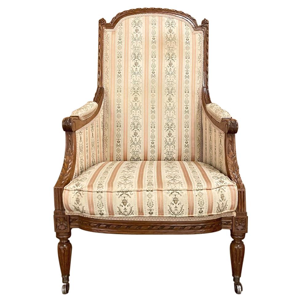 French Walnut Bergere Armchairs For Sale at 1stDibs