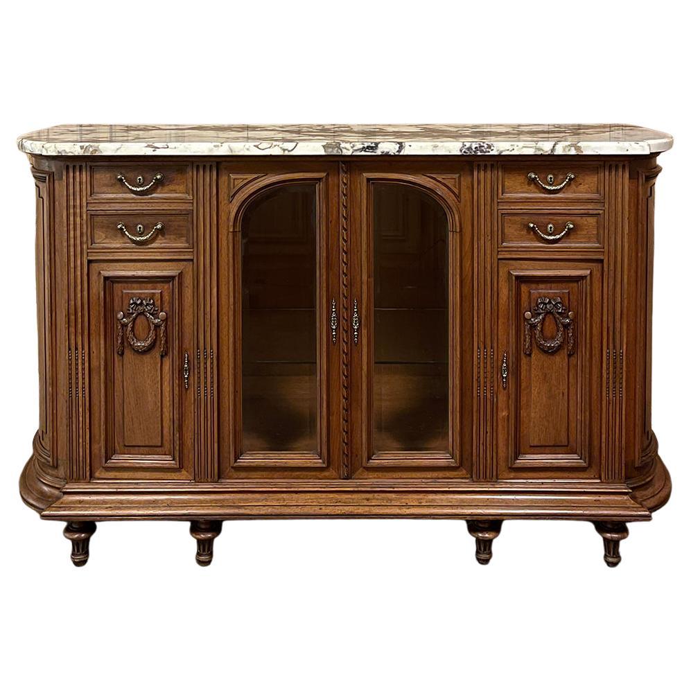 Vintage French Empire Style Mahogany Marble Top Buffet, circa 1920 at ...