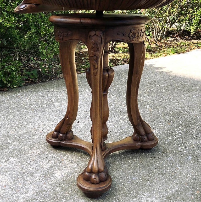19th Century French Walnut Scallop Shell Musician's Stool at 1stDibs