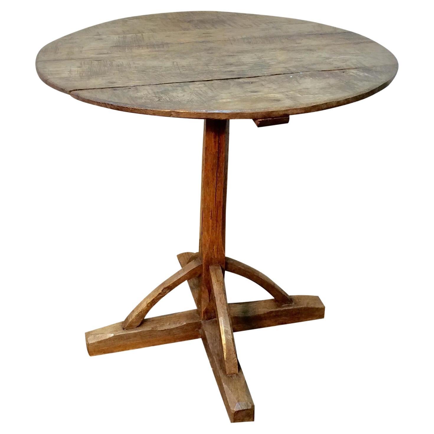 French 19th Century Small Round Walnut Table at 1stDibs