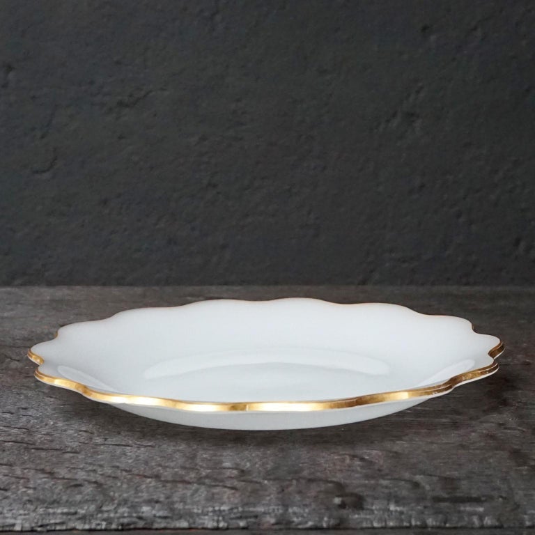 19th Century French White Opaline Glass Pumpkin or Apple Shaped Bowl or ...