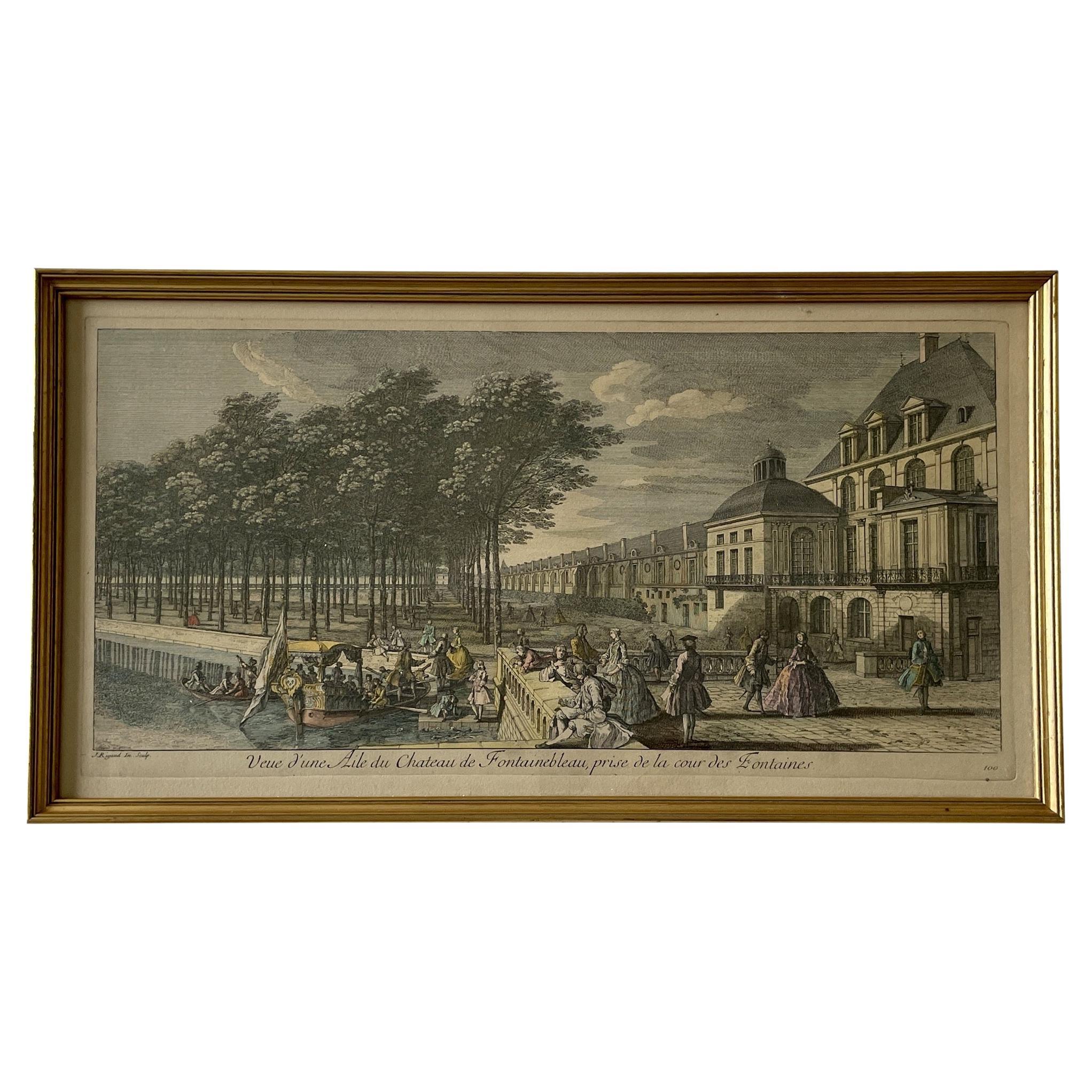 French 18th Century Park Scene Lithograph For Sale at 1stDibs