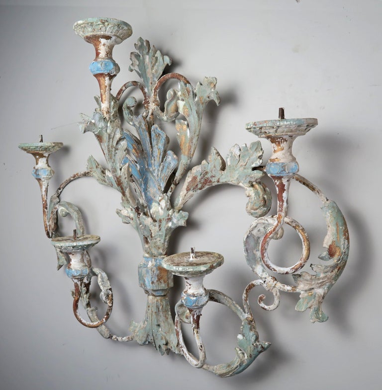 19th Century French Wood and Iron Painted Carving at 1stDibs