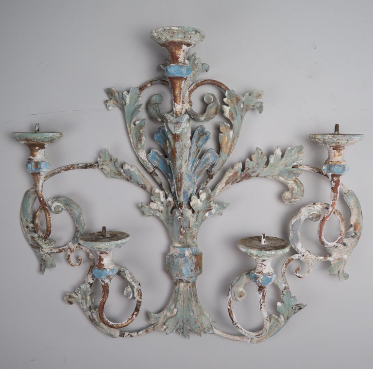 19th Century French Wood and Iron Painted Carving at 1stDibs