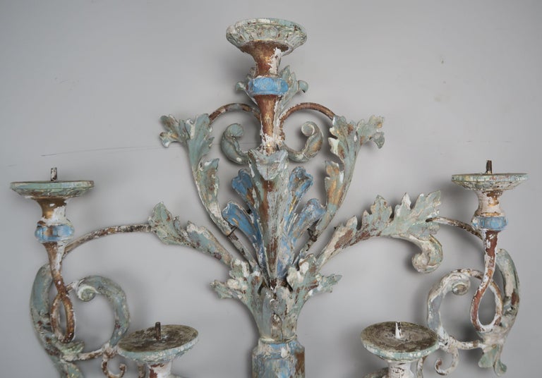 19th Century French Wood and Iron Painted Carving at 1stDibs