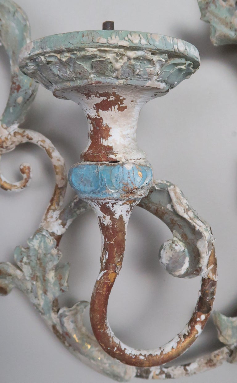 19th Century French Wood and Iron Painted Carving at 1stDibs