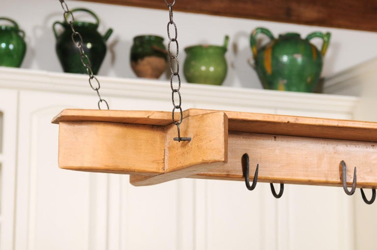 19th Century French Wooden Bacon Rack Perfect to be Used as a Pot Rack ...