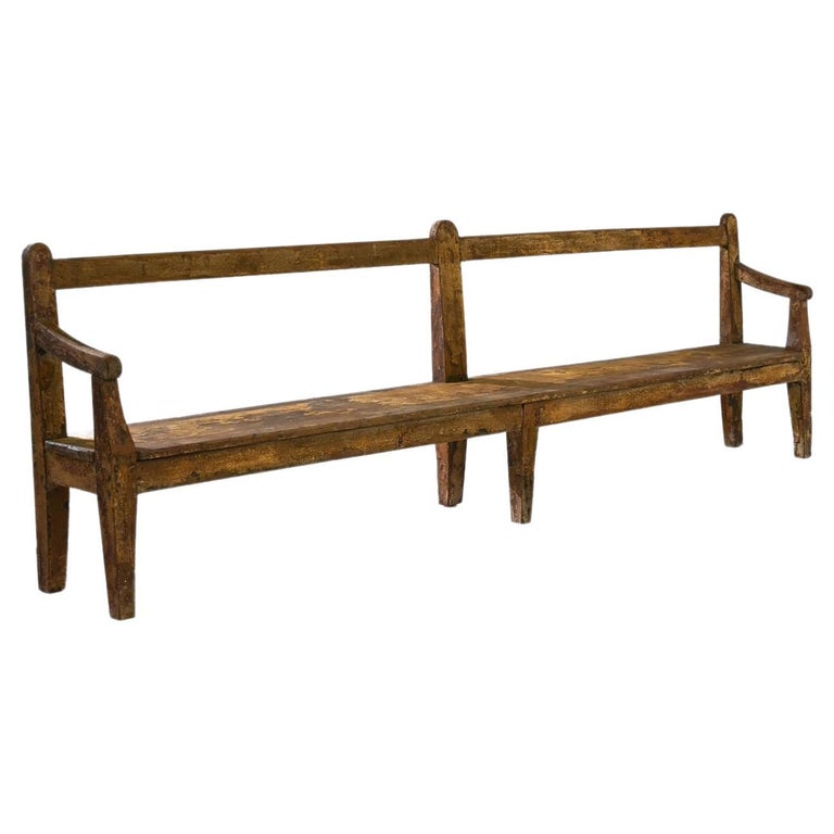 19th Century French Wooden Bench For Sale at 1stDibs