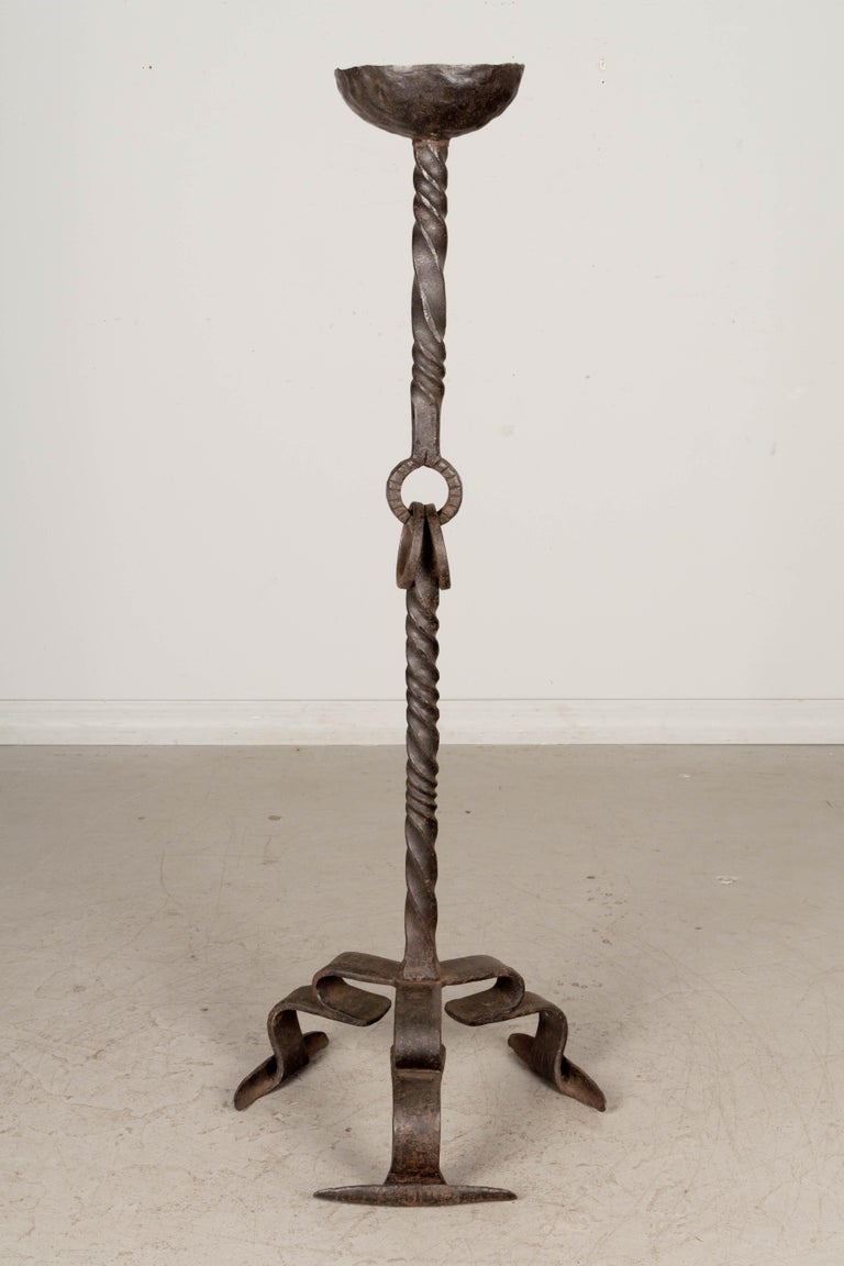 19th Century French Wrought Iron Floor Torchiere For Sale at 1stDibs