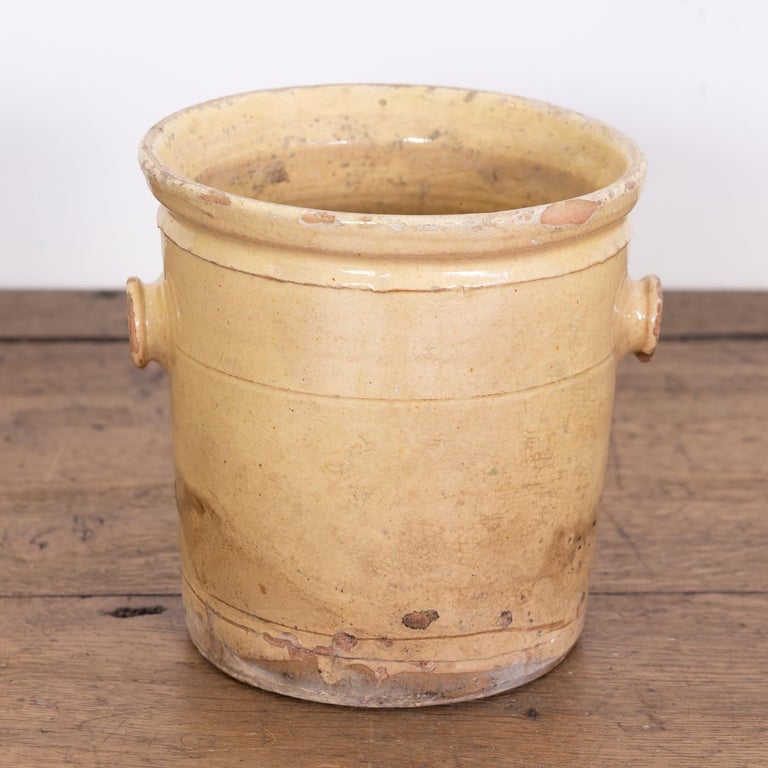 19th Century French Yellow Ware Preserving Jar or Confit Jar with ...