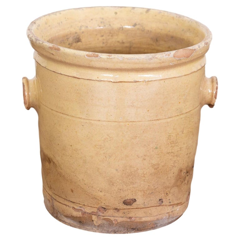 19th Century French Yellow Ware Preserving Jar or Confit Jar with ...
