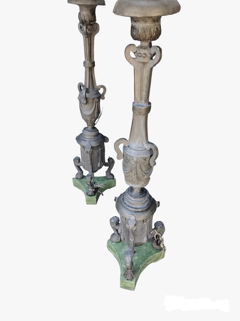 19th Century French Zinc Floor Lamps For Sale at 1stDibs