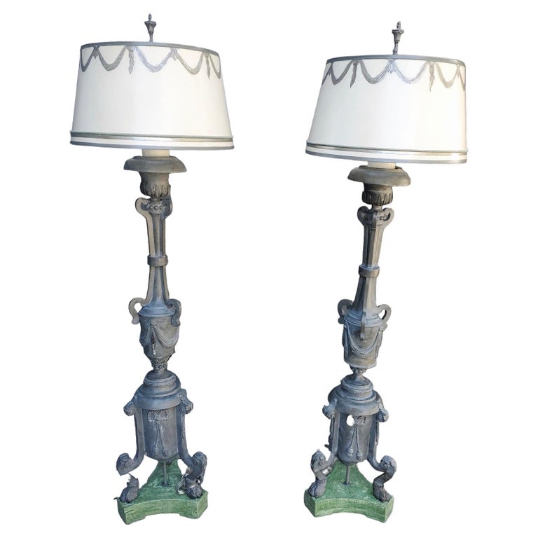 19th Century French Zinc Floor Lamps For Sale at 1stDibs